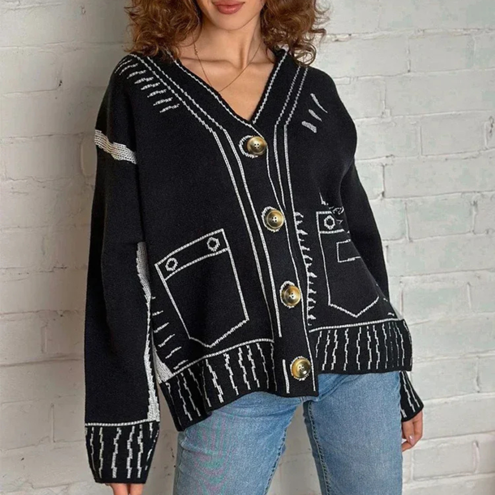 Oversized Animated Knitted Cardigan – Tory West